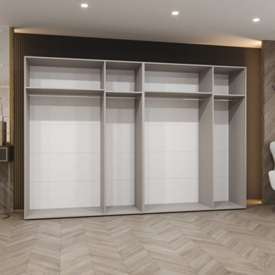 Parma 300cm Oak Walnut Hinged Door Wardrobe for Family Bedrooms