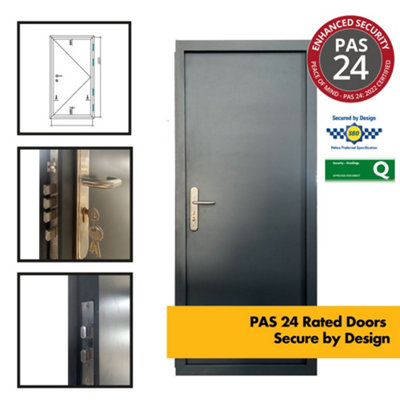 PAS24 High Security Steel Door 14 Multi-Point Locking Secure Design White RAL9003 (940 x 2035mm ...