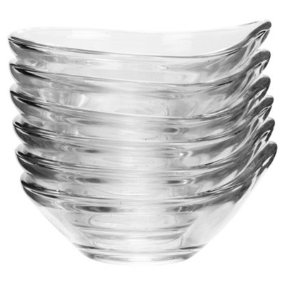 PASABAHCE 10cm Width 6pcs Glass Serving Side Mini Dishes Appetiser ...