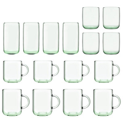 Pasabahce 16pc Aware Iconic Recycled Glassware Set - Green