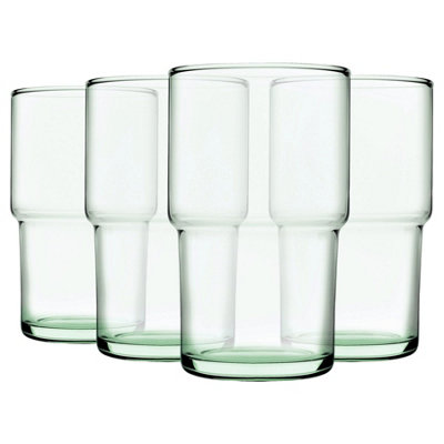 Pasabahce Aware Hill Recycled Stacking Highball Glasses - 440ml - Green ...