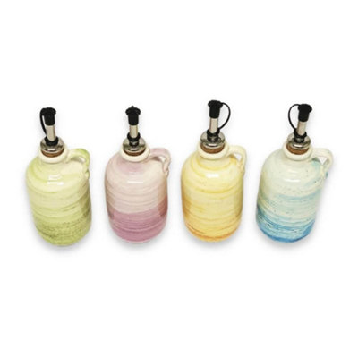 Pastel Beach Hand Painted Kitchen Dining Table Oil Drizzler Orange 250ml