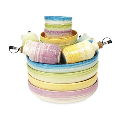 Pastel Beach Hand Painted Kitchen Dining Table Oil Drizzler Orange 250ml