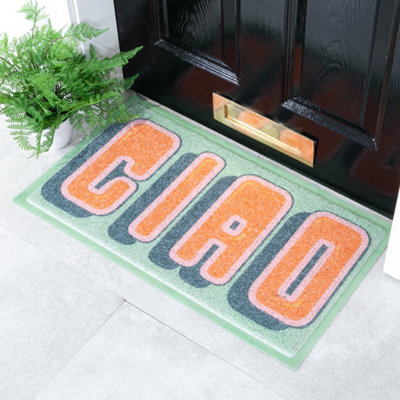 Pastel Blue Ciao Doormat (70 x 40cm) | DIY at B&Q