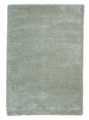 Pastel Green Plain Shaggy Rug, Stain-Resistant Rug, Modern Pastel Green ...