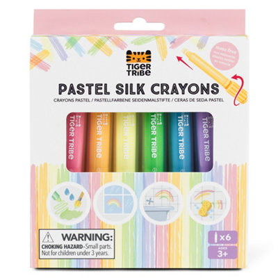 Pastel Silk Crayons - 6 Pack Pretty Pastel Crayons