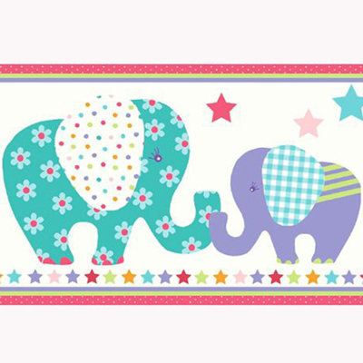 Buy Patchwork Elephant Wallpaper Border - A13001 at B&Q