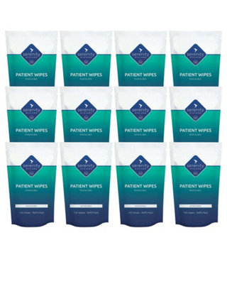 Patient Wipes Refill - Antibacterial Skin Safe Wipes - Refill Pack of 12