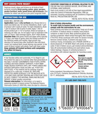 Patio Magic Outdoor Cleaner 2.5L Kills Algae Mould and Moss on Patios ...