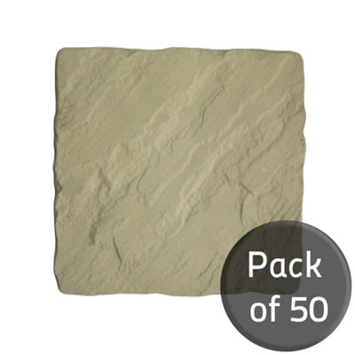 Patio Paving Slabs 'The Gawsworth' Weathered York 450 x 450 x 38mm ...