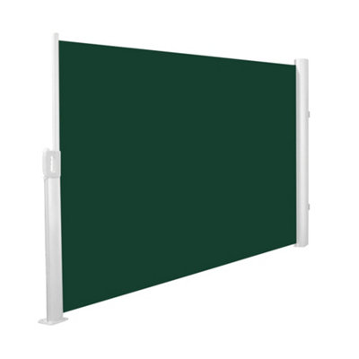 Patio Wind Break Awning Full Cassette Manual Side Shade Plain Green 1 ...
