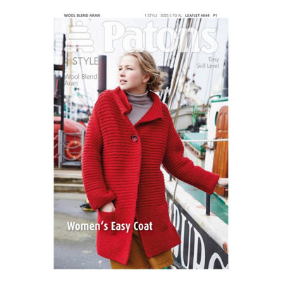 PATONS KNIT PAT LFLT - Patons Pattern: Women's Easy Coat - Patons