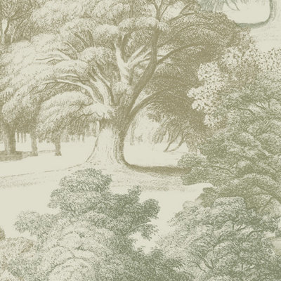 Paul Moneypenny Belvoir Forest Green Toile Wallpaper for Grandeco