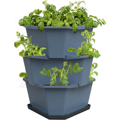 PAUL POTATO potato growing tower for balcony, terrace or patio - Blue 3 ...