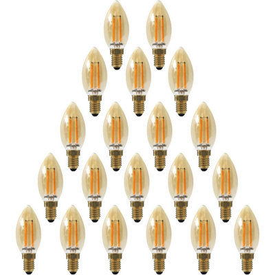 Paul Russells C35 LED Candle Filament E14 Bulb, 4.5W 35W Eq, 400LM ...