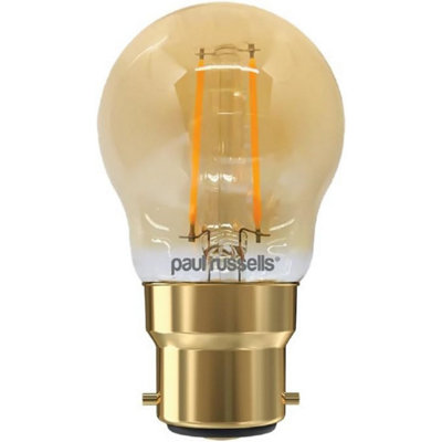 Paul Russells G45 LED Filament Golf Ball B22 Bulb, 2.5W 20W Eq, 200LM ...