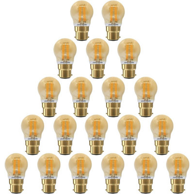 Paul Russells G45 LED Filament Golf Ball B22 Bulb, 4.5W 35W Eq, 400LM ...