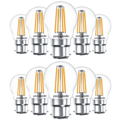 Paul Russells G45 LED Filament Golf Ball B22 Bulb, 4.5W 40W Eq, 470LM ...