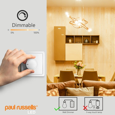 paul russells LED Candle Dimmable Bulb Small Bayonet Cap SBC B15d, 5.5W ...