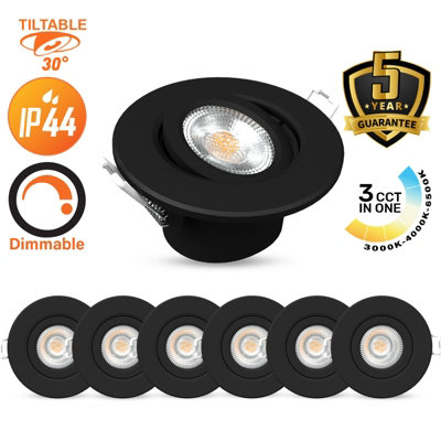 paul russells LED Downlight Black Dimmable Tilt Recessed Ceiling ...