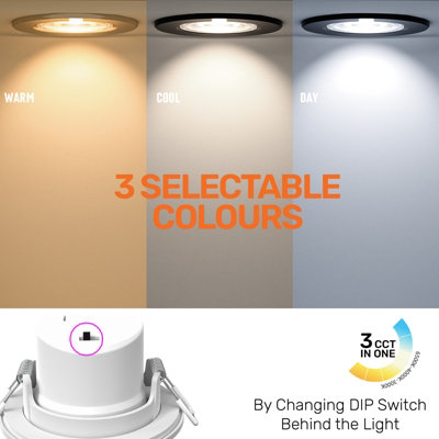 paul russells LED Downlight Chrome Dimmable Tilt Recessed Ceiling ...