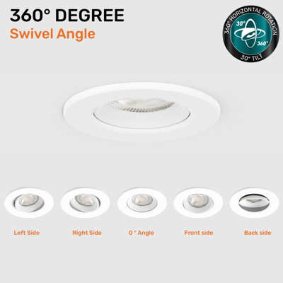 paul russells LED Downlight White Non-Dimmable Tilt Recessed Ceiling ...