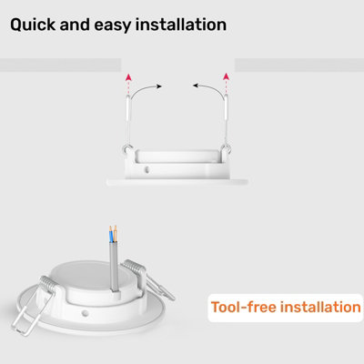 paul russells LED Downlight White Non-Dimmable Tiltable Recessed ...