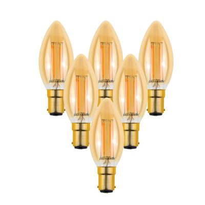 paul russells LED Filament Dimmable Candle Bulb,SBC B15, 4.5W 423 Lumens, 40w Equivalent, 2200K ...