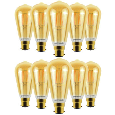 paul russells LED Filament Dimmable ST64 Bulb, BC B22, 7W 725 Lumens ...