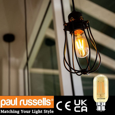 paul russells LED Filament T45 Bulb, 4W 380 Lumens, 35w Equivalent ...