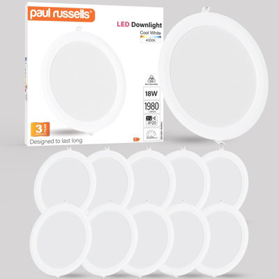 paul russells LED Round Panel Ceiling Lights, 18W 1980 Lumens ...