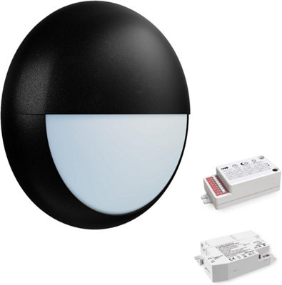Paul Russells LED Slimline Bulkhead Light 12W 16W 20W 3CCT IP65 Black ...