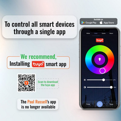 paul russells Smart LED Light Bulbs GLS, 8.5W E27 Edison Screw ES Cap ...