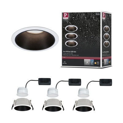 Paulmann 93402 LED Cole recessed luminaire round incl. 3x6.5 watt ...