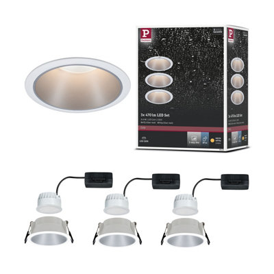 Paulmann 93410 LED Cole recessed luminaire round incl. 3x6.5 watt ...