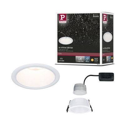 Paulmann 94872 LED recessed luminaire 3-step dimming Cole IP44 round ...