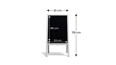 Pavement Sign with Grey Varnished Wooden Frame 118x61cm, Sidewalk ...