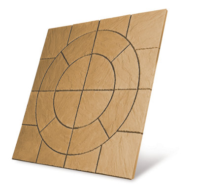Paving Circle With Squaring Off Kit "The Alderley" Mellow Gold 3.24m2 ...