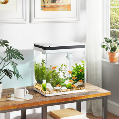 PAWHUT 14L SMALL FISH TANK WITH FILTER SYSTEM, LED LIGHTS, WATER PUMP ...