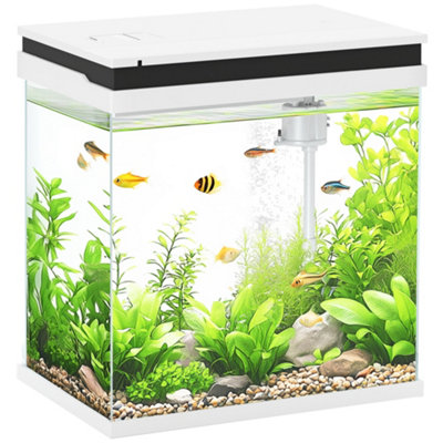 PAWHUT 14L SMALL FISH TANK WITH FILTER SYSTEM, LED LIGHTS, WATER PUMP ...