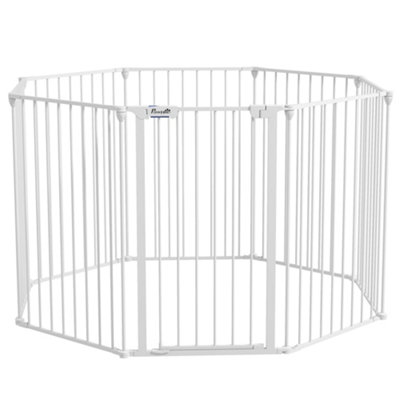 PawHut 2-in-1 Dog Pen, Safety Pet Gate, 8 Panels, for Medium Dogs ...