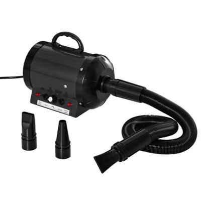 PawHut 2800W Dog Hair Dryer Pet Grooming Blaster Blower Dryer 3 Nozzles Black