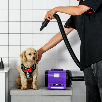 PawHut 2800W Dog Hair Dryer Pet Grooming Blaster Blower Dryer 3 Nozzles ...