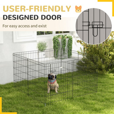 PawHut 8-Panel DIY Dog Pen with Door for Indoor/Outdoor Use, 76cm High