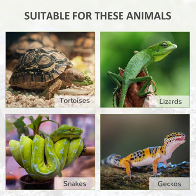 PawHut 94 cm Wooden Tortoise House Turtle Habitat Small Reptile Cage Grey