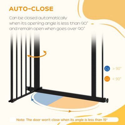 PawHut Adjustable Safety Gate w/ Four Adjustable Screws, Black