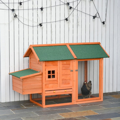 PawHut Chicken Coop Small Animal Livestock Cage Enclosure with Outdoor ...