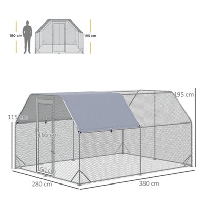 PawHut Chicken Run W/ Roof, Walk In Chicken Coop for 10-12 Chickens ...