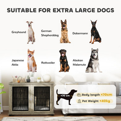 PawHut Dog Crate Furniture, End Table for Extra Large Dogs w/ Cushion