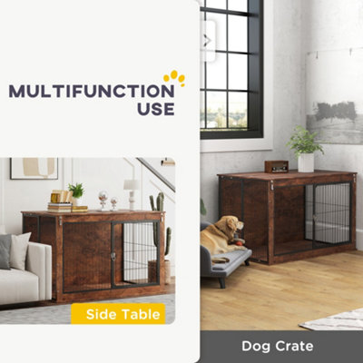 PawHut Dog Crate Furniture with Openable Top, Two Doors, for XL Dogs